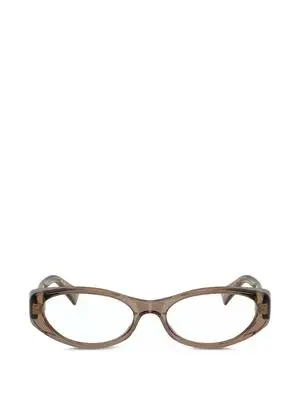 Miu Miu Miu Miu Eyewear Oval Frame Glasses Brown