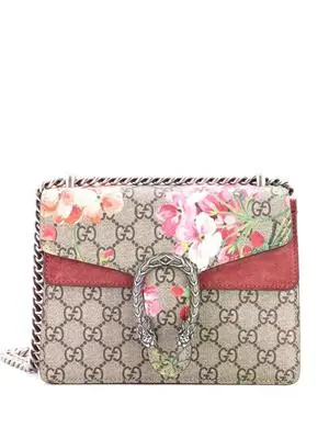 Gucci Blooms Print Gg Coated Canvas Mini Shoulder Bag - Brown