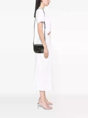 Dior Mini Oblique Canvas Saddle Buckle Messenger Bag