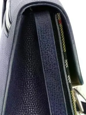 Burberry Macken Leather And Vintage Check Canvas Small Crossbody Bag - Blue