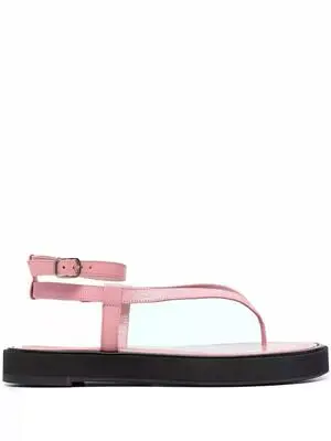 By Far Cece Grained-leather Sandals - Pink