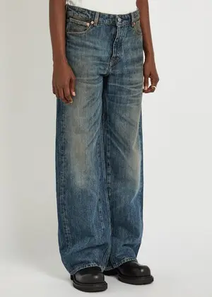 Our Legacy Treble Cut Wide-leg Jeans - Navy