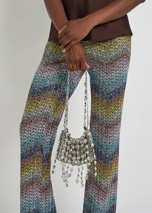 Missoni Sequined Metallic-knit Flared Trousers