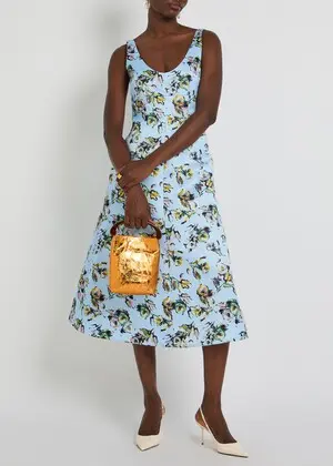 EMILIA WICKSTEAD Abella Floral-print Satin Midi Dress - Green