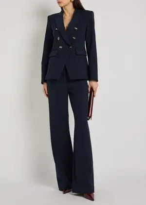 Veronica Beard Miller Dickey Horn Crepe Blazer - Navy