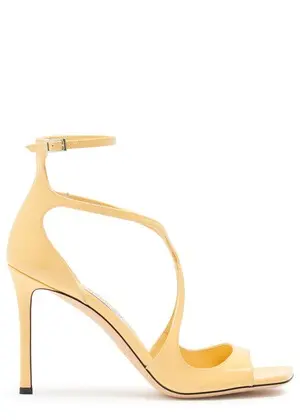 JIMMY CHOO Azia 95 Patent Leather Sandals - Yellow