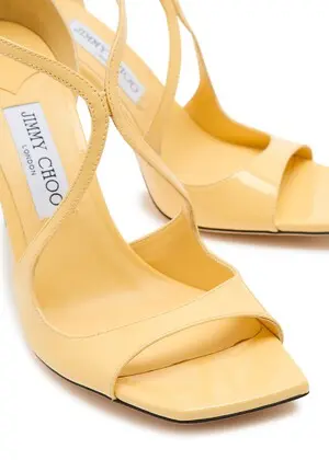 JIMMY CHOO Azia 95 Patent Leather Sandals - Yellow
