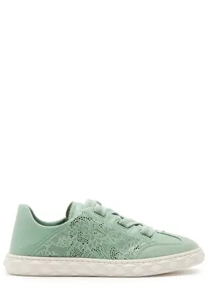JIMMY CHOO Jimmy Choo Diamond Light Flex Perforated Leather Sneakers Light Green