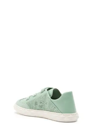 JIMMY CHOO Diamond Light Flex Perforated Leather Sneakers