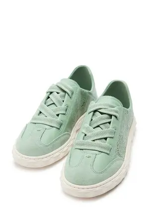 JIMMY CHOO Diamond Light Flex Perforated Leather Sneakers