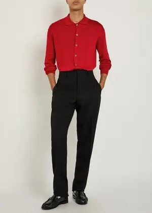 Versace Fine-knit Silk-blend Cardigan - Red