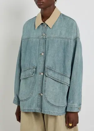Free People Denim Jacket With Contrasting Collar