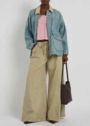 Free People Denim Jacket With Contrasting Collar
