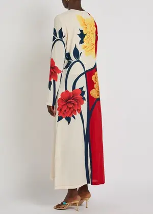 La DoubleJ Floral-print Stretch-crepe Midi Dress - Multicoloured
