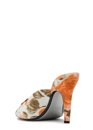 Chloé Suzie 110 Floral Peep-toe Mules - Orange