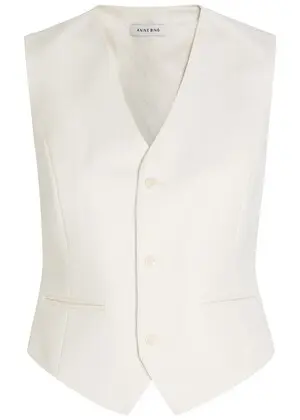 ANINE BING Mario Woven Vest - Ecru