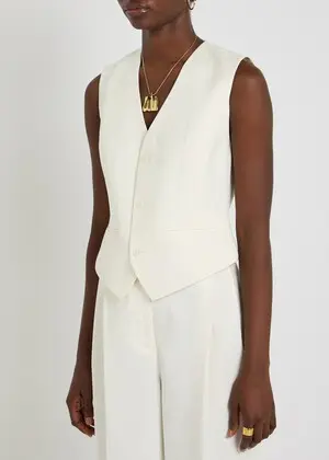 ANINE BING Mario Woven Vest - Ecru