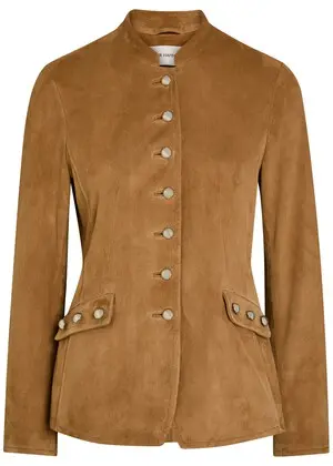 Nour Hammour Honoré Suede Jacket - Brown