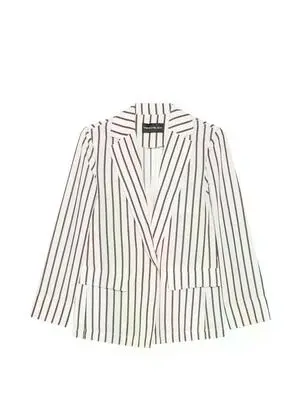 PENNYBLACK Striped Notched Blazer - Neutrals