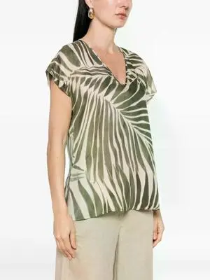 PENNYBLACK V-neck Printed Short Sleeve Top
