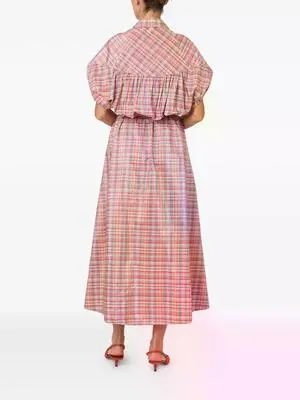 Rosie Assoulin Plaid Silk Belted Dress