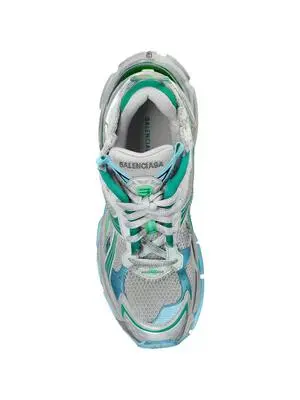 Balenciaga Runner Mesh-panelled Sneakers - Silver