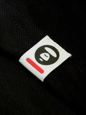 AAPE BY *A BATHING APE Moonface Logo-plaque Polo Shirt - Black