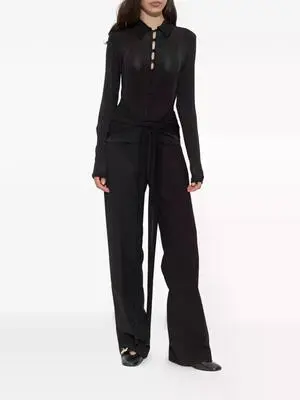 GANNI Tie-detail Blouse - Black