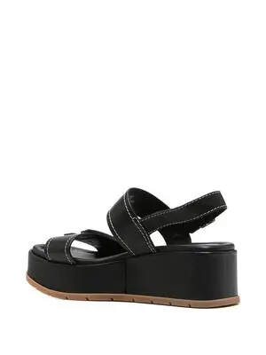 Hogan Platform Sandals With Buckle Fastening And Contrast Topstitching