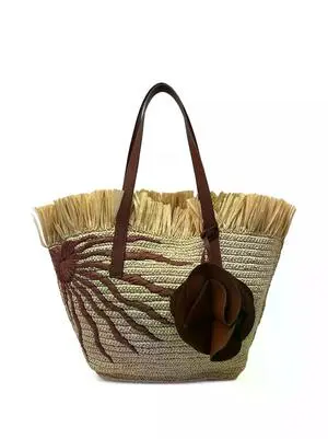 Farm Rio Sun-embroidered Tote Bag - Neutrals