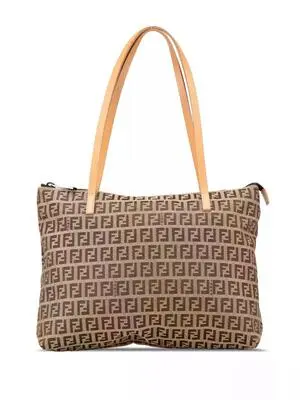 Fendi Zucchino Canvas Tote Bag - Brown