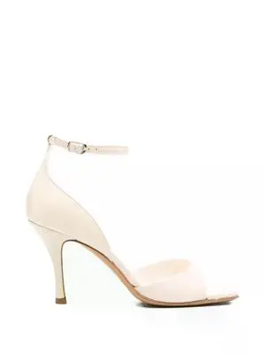 GUGLIELMO ROTTA Cream Beige Open Toe Ankle Strap Sandals