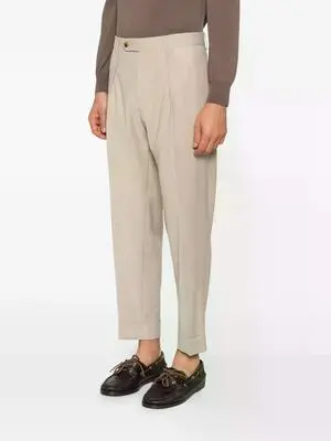 BERWICH Chiaia Pleated Cuffed Trousers - Neutrals