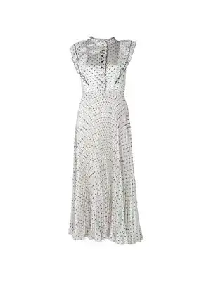 SELF-PORTRAIT Ruffled Polka Dot Midi Dress