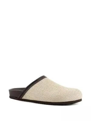 Brunello Cucinelli Raffia Woven Mules