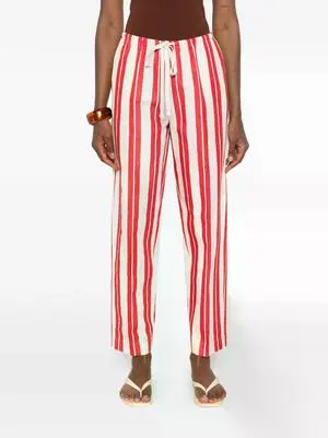 FORTE_FORTE Striped Drawstring Trousers - Red