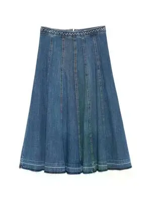 Liu Jo Braided Waistband A-line Midi Skirt - Blue