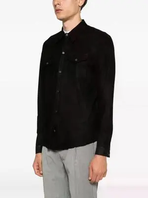 SALVATORE SANTORO Suede Shirt - Black