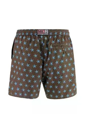 MC2 SAINT BARTH Star-print Swim Shorts - Brown