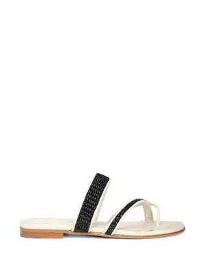 Manolo Blahnik Susara Thong-strap Flat Sandals - Neutrals