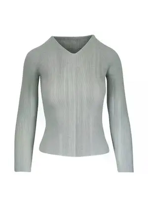 Vince Ribbed V-neck Knitwear - Grey