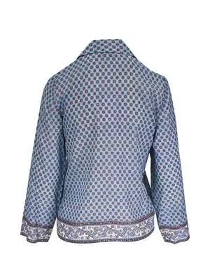 Veronica Beard Eva Printed Tie-neck Blouse - Blue