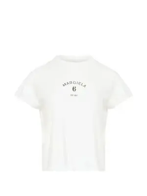 MAISON MARGIELA MM6 Maison Margiela Crewneck Printed Cotton T-Shirt White