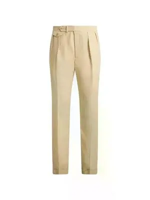 Ralph Lauren Purple Label Gregory Flat-front Linen Trousers