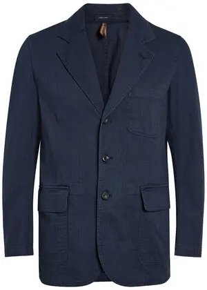 DRAKE'S Herringbone Cotton-twill Blazer