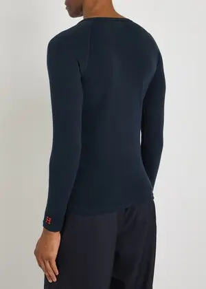STRETCH FRAISE Ribbed Stretch-cotton T-shirt