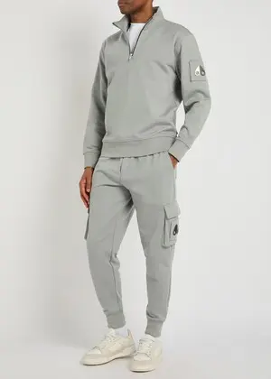 Moose Knuckles Hartsfield Tapered-leg Cotton Cargo Sweatpants - Grey