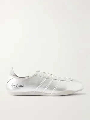 ADIDAS ORIGINALS Y-3 Tokyo Metallic Leather Sneakers - Silver