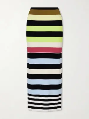 Christopher John Rogers Christopher John Rogers Striped Double-Knit Maxi Skirt Multi