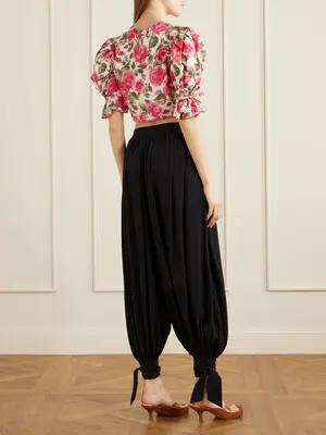 Chloé Silk Crepe De Chine Balloon Pants - Black